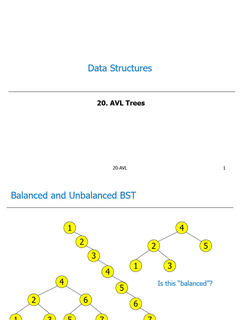 Lecture 20 - AVL Trees | PDF | Algorithms And Data Structures Lecture 20 - AVL Trees | PDF | Algorithms And Data Structures