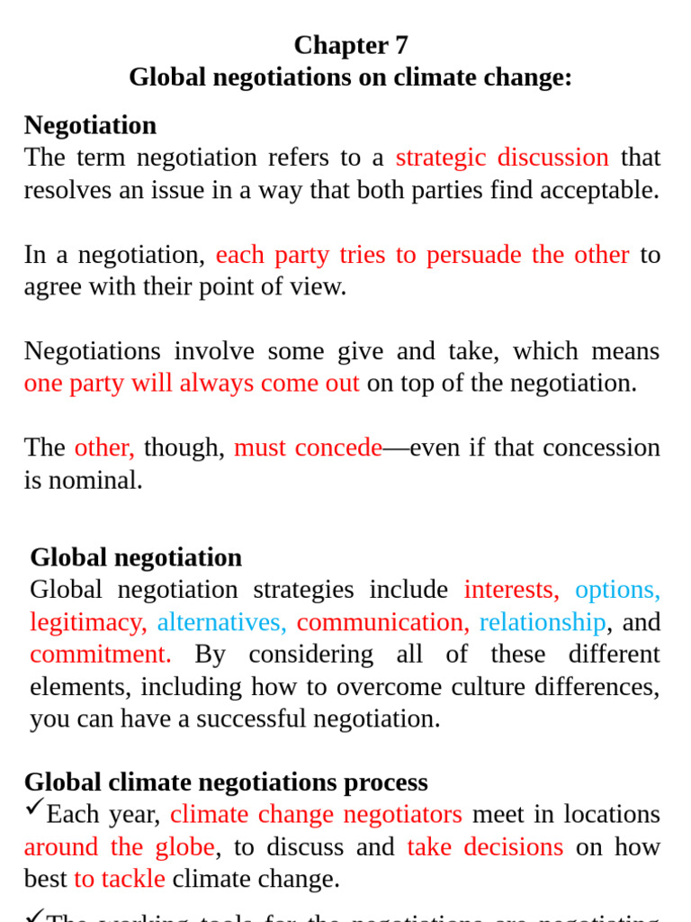 Chapter 7 Negotiations-23 | PDF | Intergovernmental Panel On Climate ...