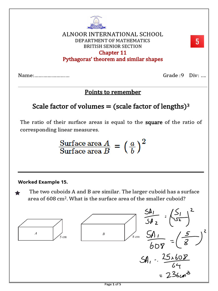 WORKSHEET 5 surface area | PDF