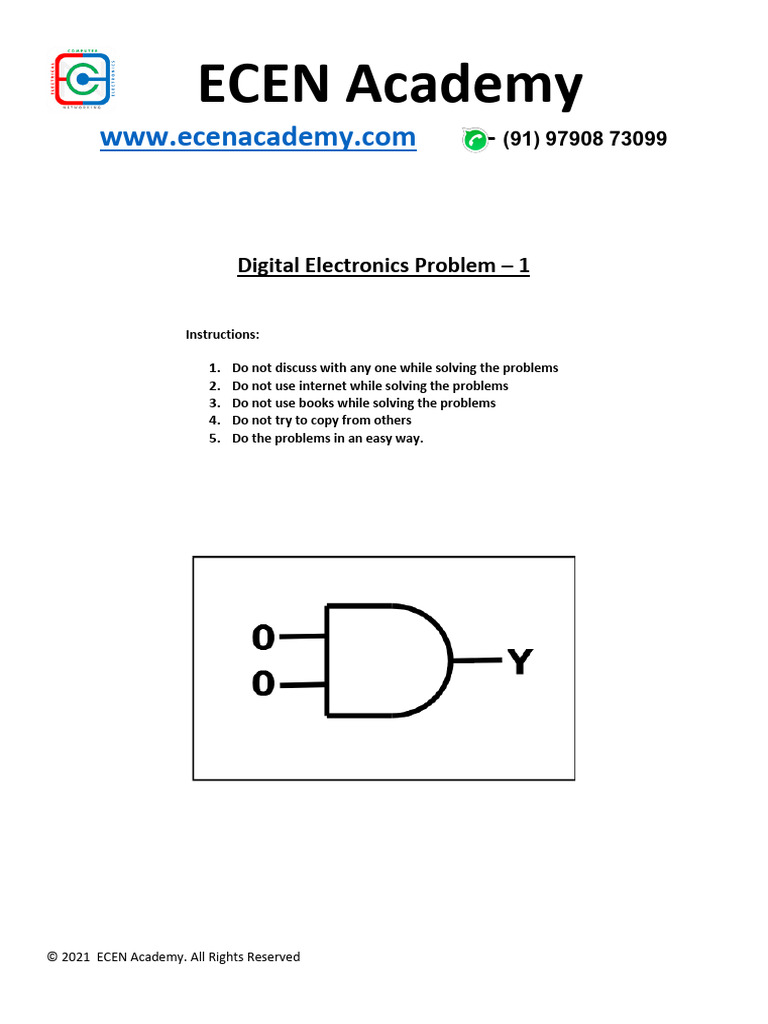 ECEN Academy DE ProblemsDay 01 | PDF