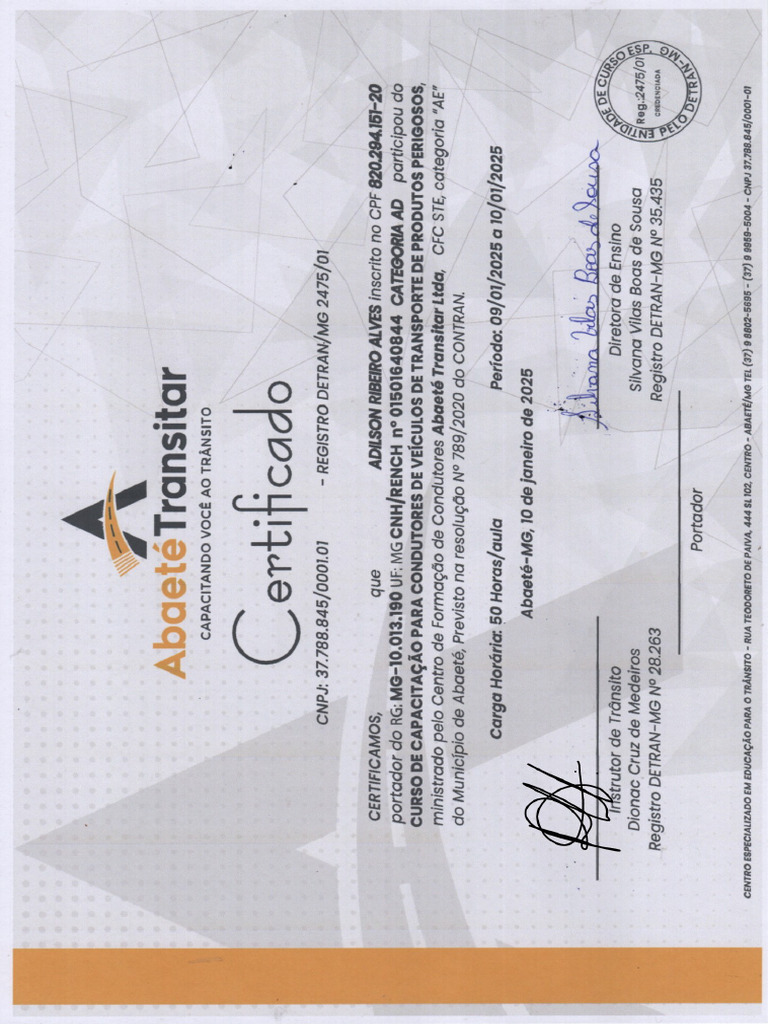 Certificado Mopp - Adilson Ribeiro Alves | PDF