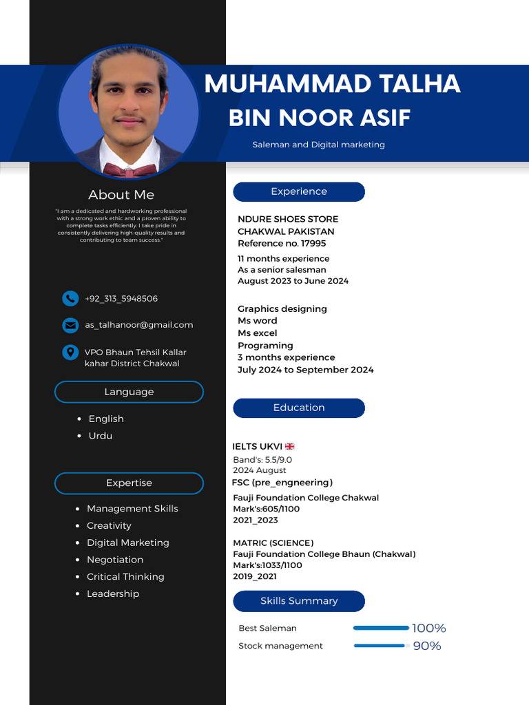 Talha cv | PDF | Pakistan