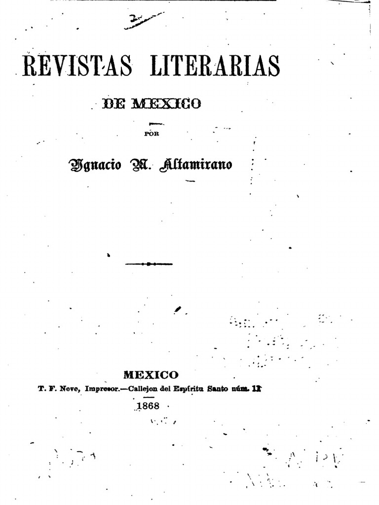 Revistas Literarias Altamirano Completo | PDF