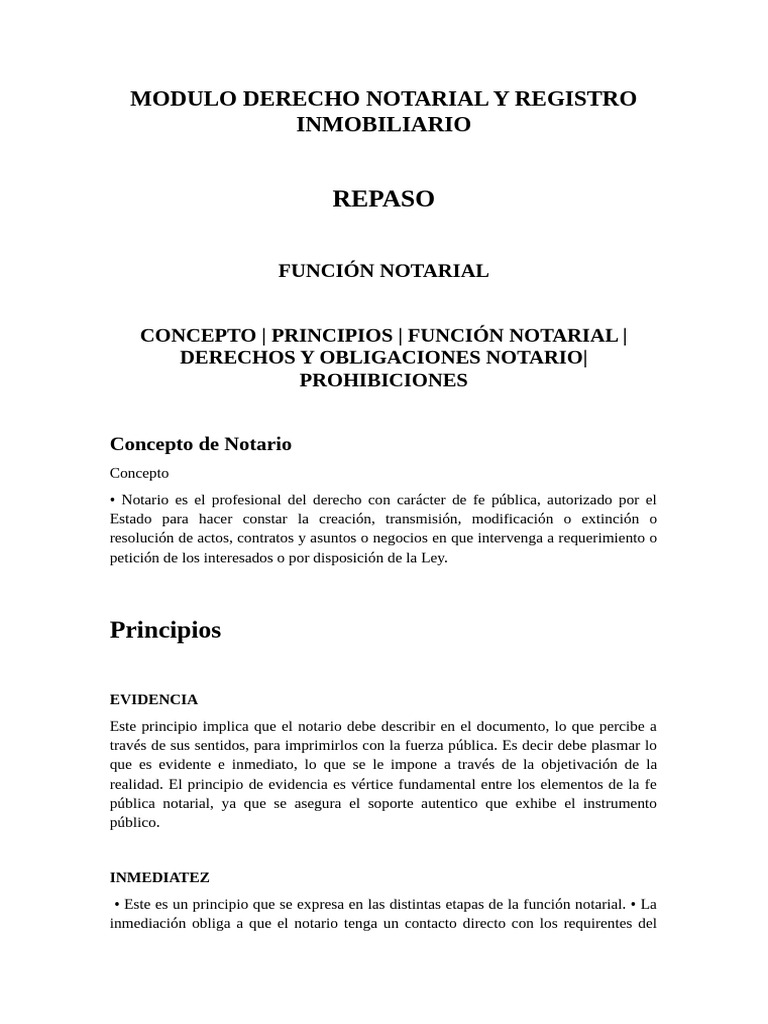 Repaso - Modulo Derecho Notarial y Registro Inmobiliario | PDF | Ley común | Justicia
