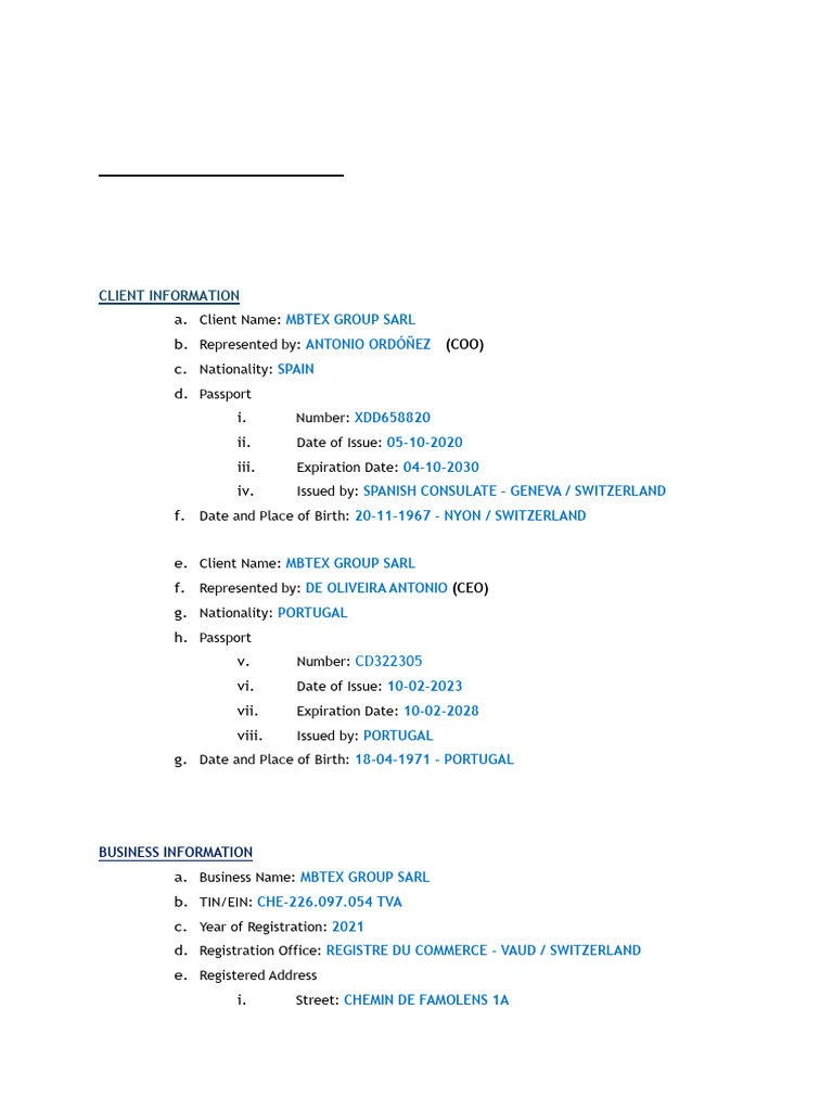 CIS - Santander SWITZERLAND-GENEVA - MBTEX GROUP 2024 - Eur | PDF