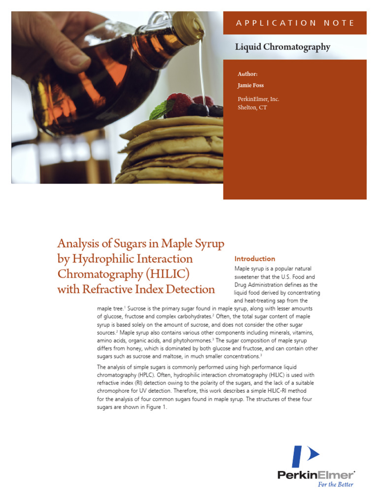 LC300 - Sugars in Maple Syrup | PDF | High Performance Liquid Chromatography | Fructose