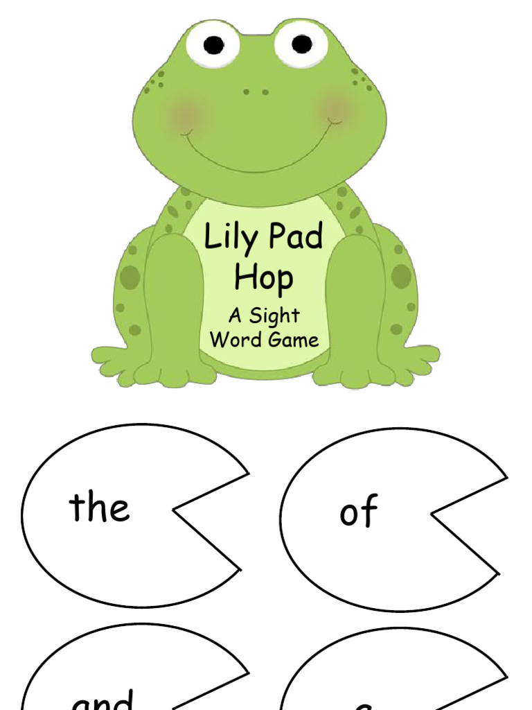 Lily Pad Hop Fry Sight Word Game FREEBIE | PDF