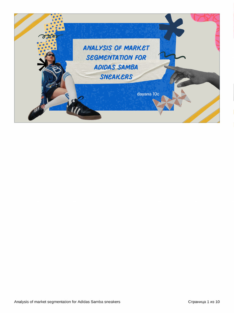 Analysis of Market Segmentation For Adidas Samba Sneakers | PDF