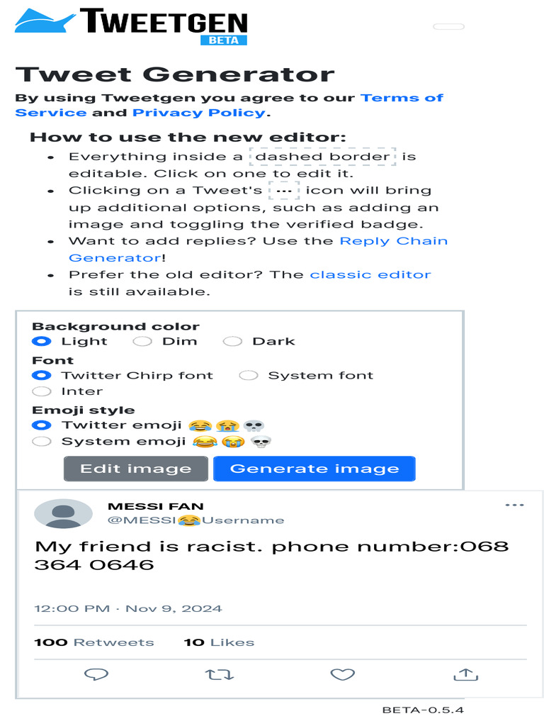 Tweet Generator Tweetgen | PDF