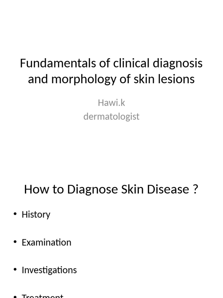 2fundamentals of Clinical Diagnosis and Morphology of Skin 2 | PDF ...