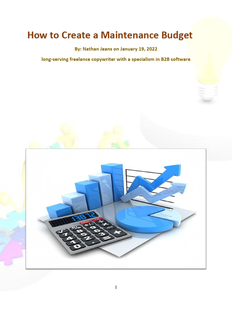 How to Create a Maintenance Budgetw | PDF | Budget | Business
