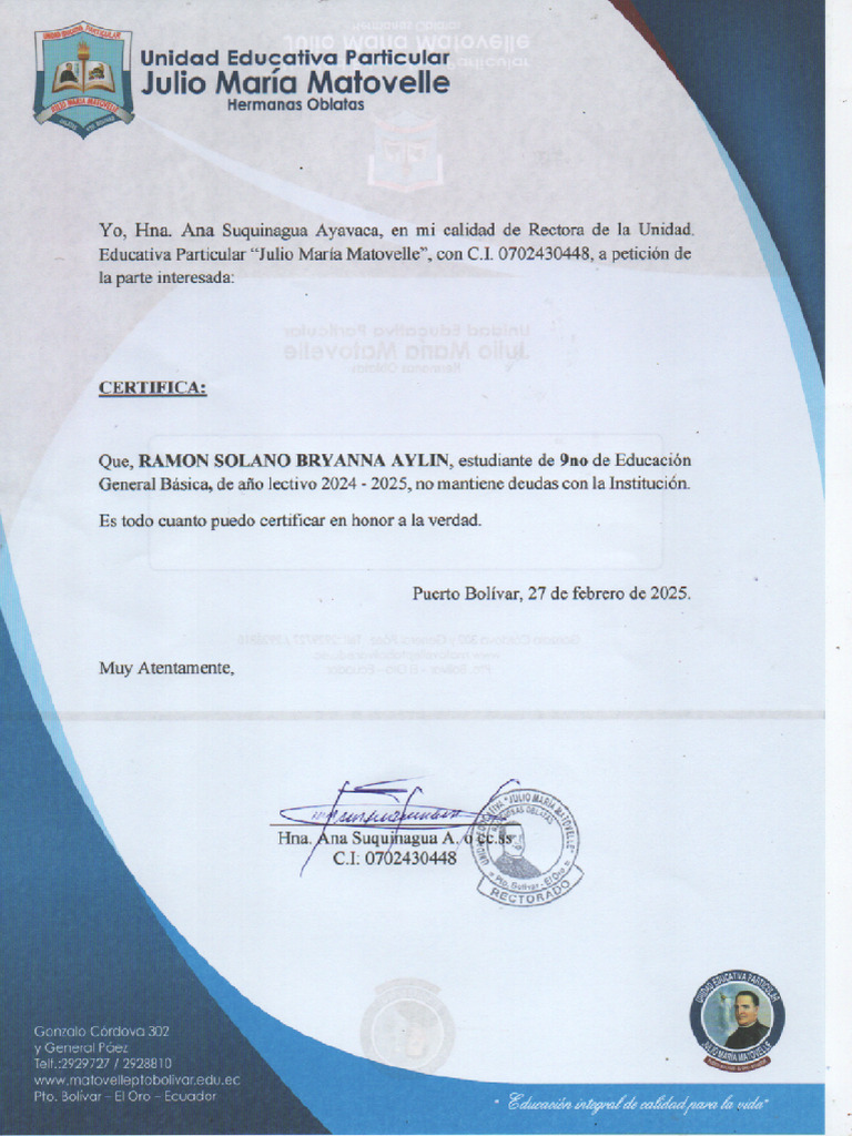 Certificado de no adeudar | PDF