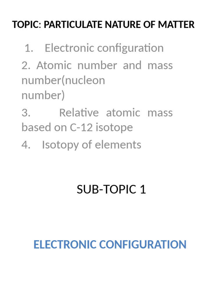 Understanding Matter's Particulate Nature | PDF | Isotope | Atoms