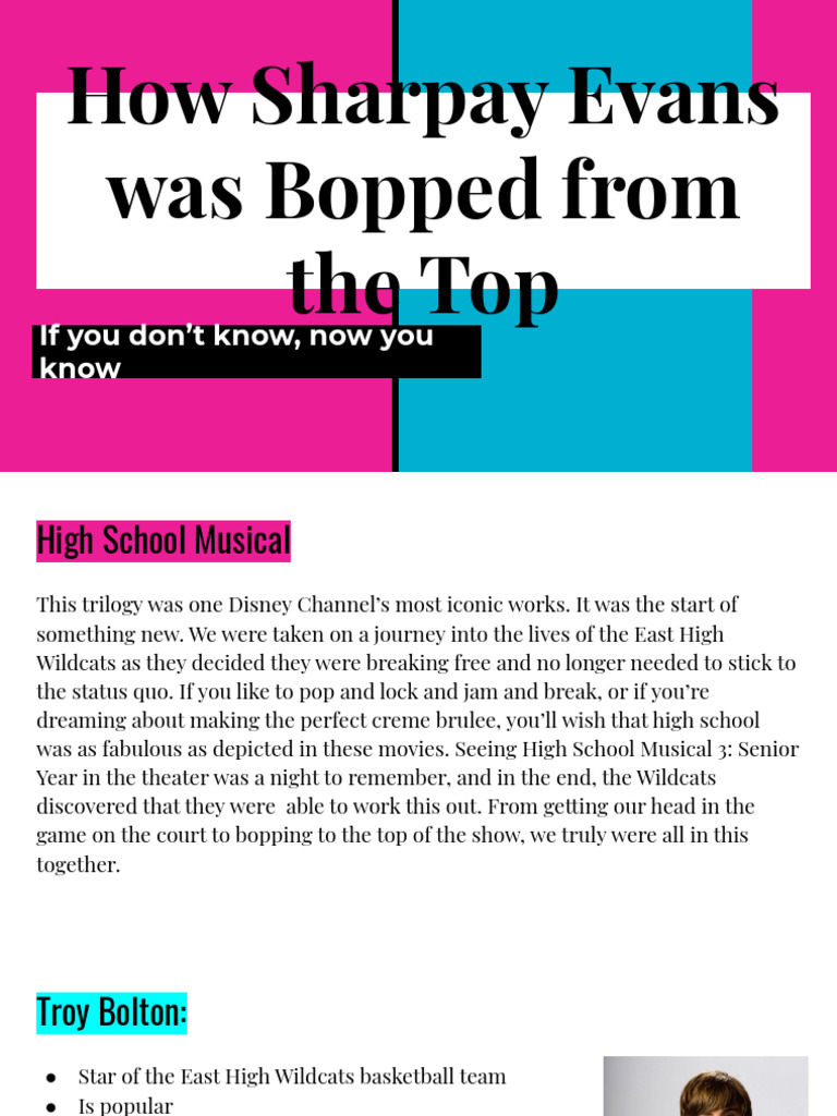 Sharpay Evans: Misunderstood Antagonist | PDF