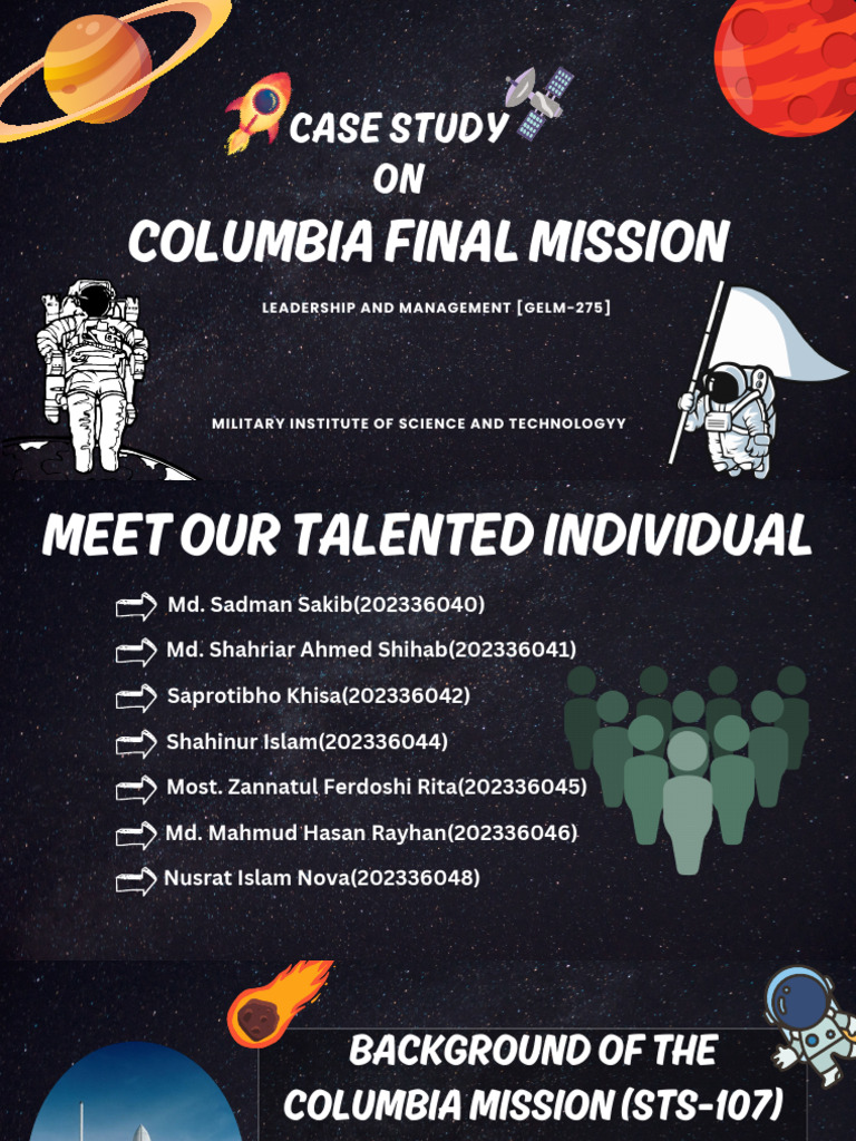 Project Presentation | PDF | Space Shuttle Columbia | Nasa