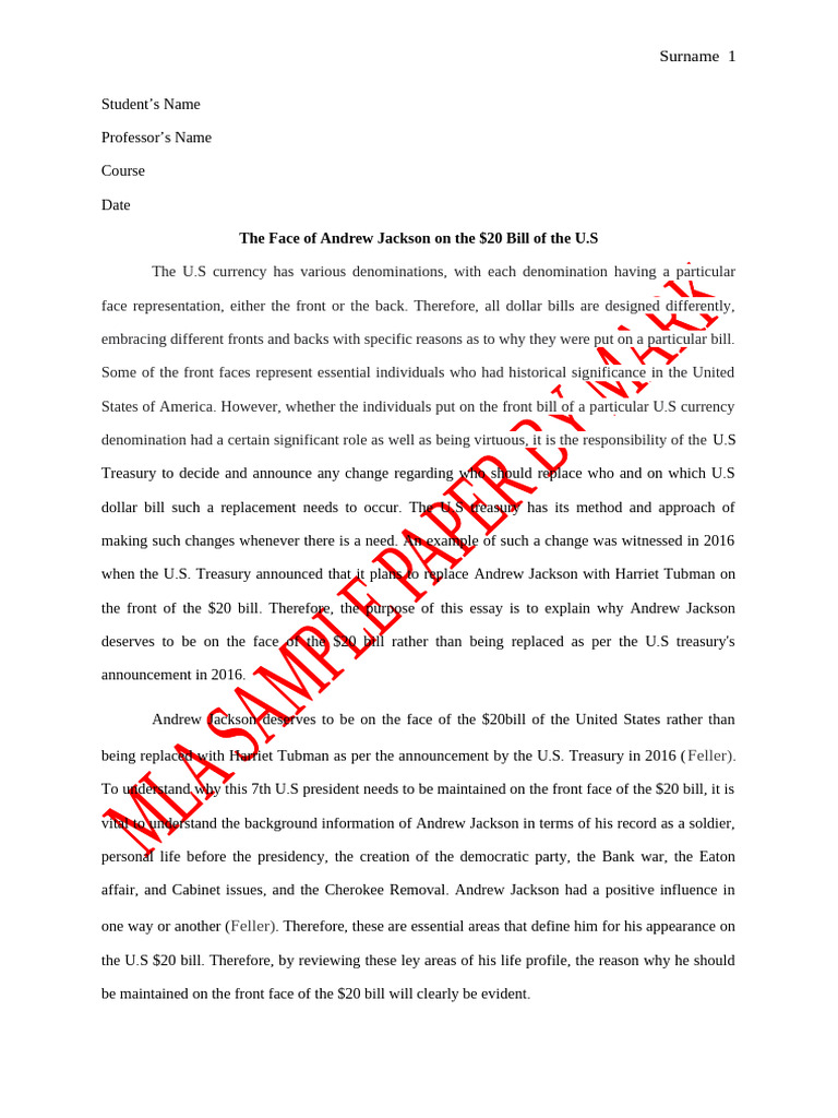 Andrew Jackson's Legacy on $20 Bill | PDF | Andrew Jackson | Muscogee