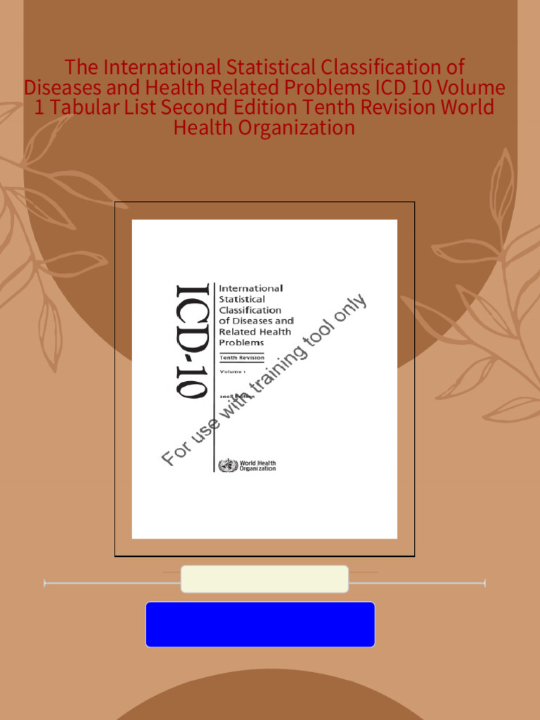 The International Statistical Classification of Diseases and Health ...