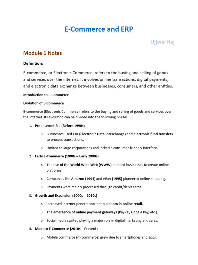 E-Commerce and ERP Notes | PDF | Computer Security | Security