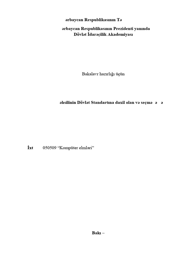 BAKALAVR-Programlar Hamisi | PDF