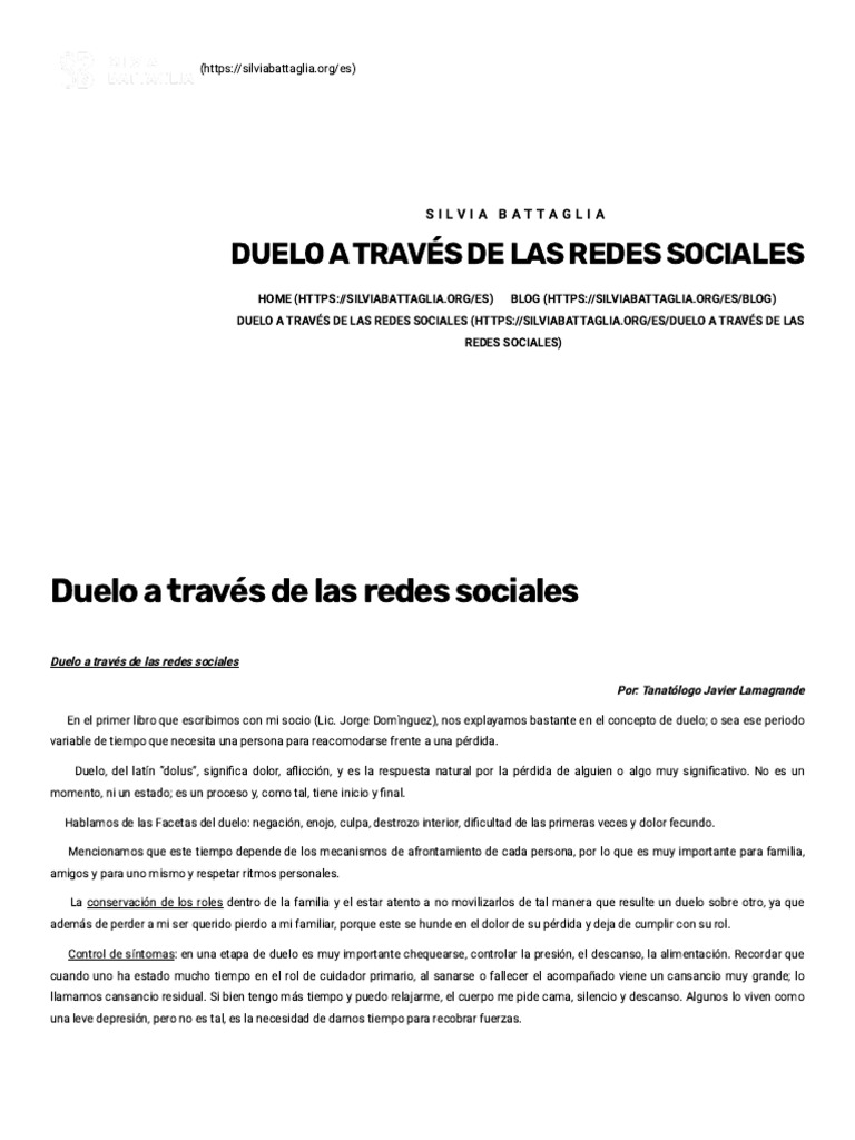 Duelo a través de las redes sociales - Asoc. Silvia Battaglia Educarte ...