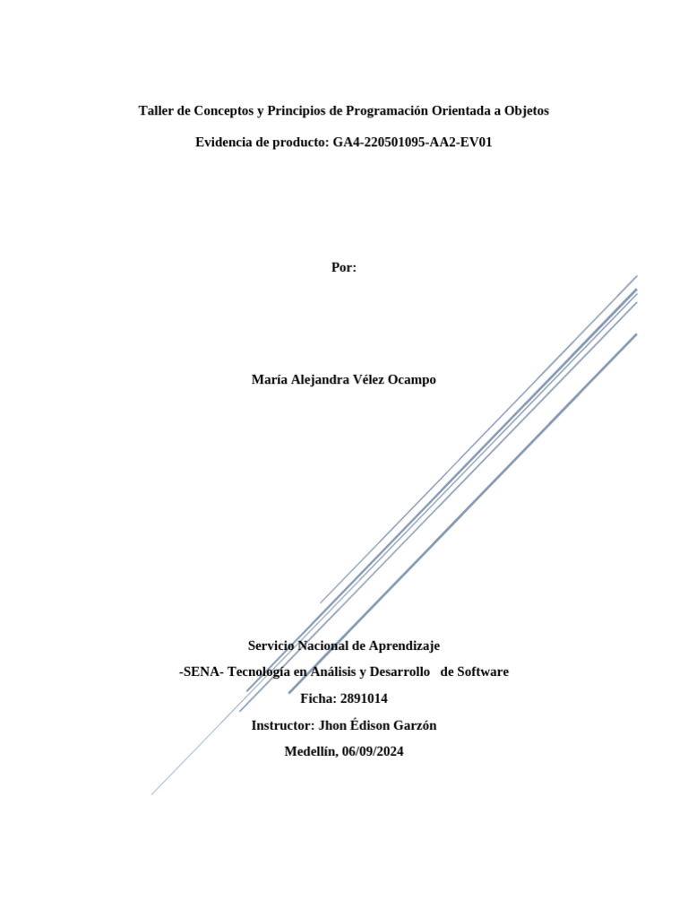 Taller De Conceptos Y Principios De Programación Orientada A Objetos Ga4 220501095 Aa2 Ev01