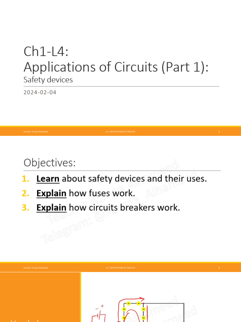 Ch1 L4 Applications of circuits 1 | PDF | Fuse (Electrical) | Electric Current
