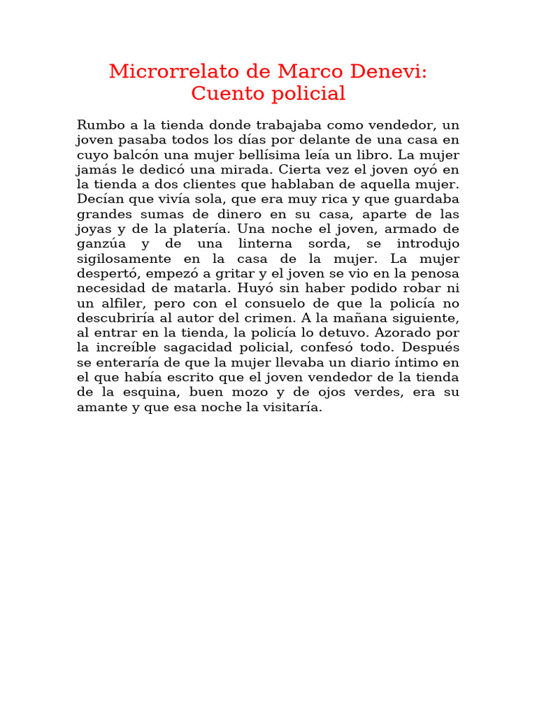 Cuento Policial Denevi | PDF