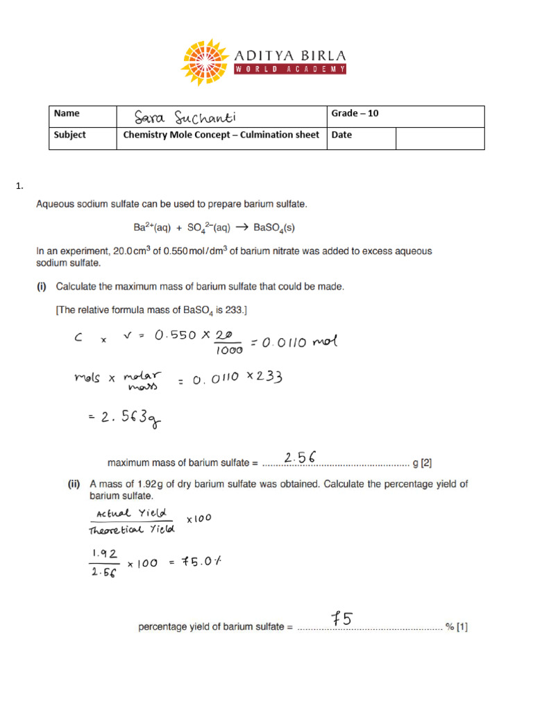 Chemistry Mole Concept Overview | PDF