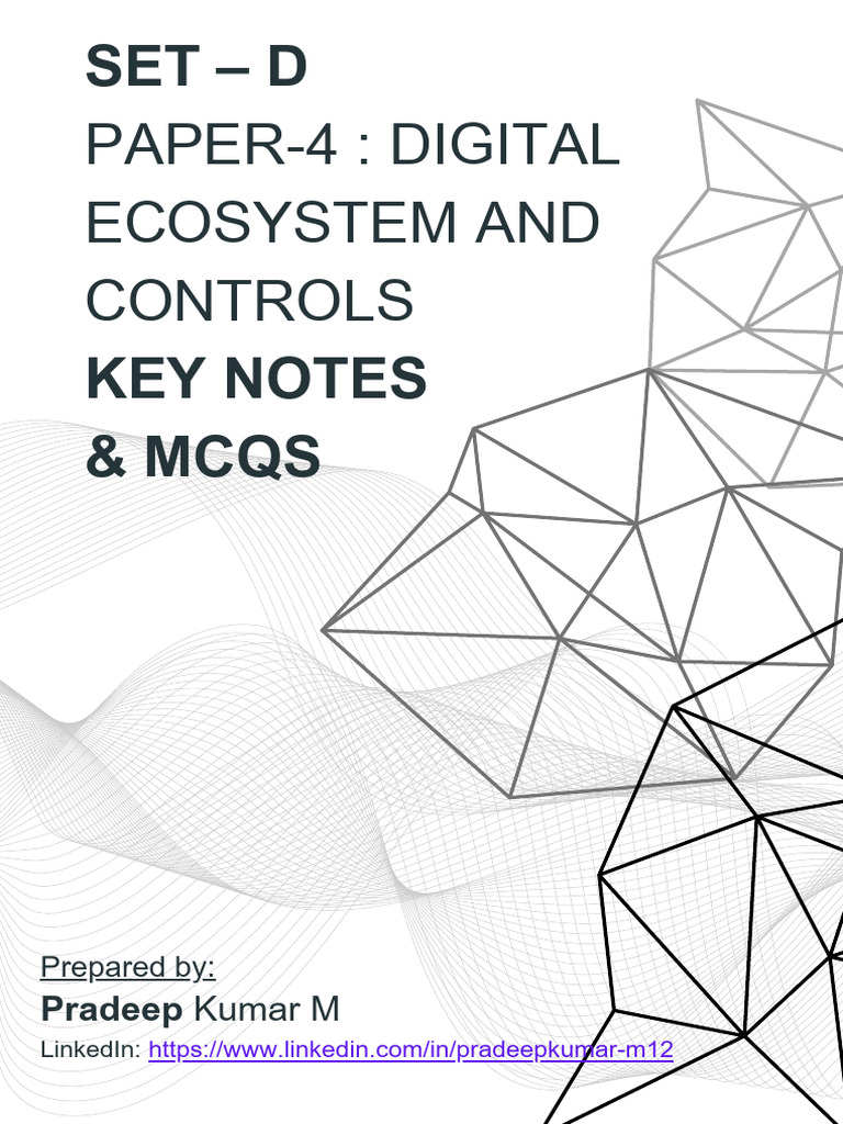 Set D Digital Ecosystem and Controls Key & Notes - Mcqs | PDF ...