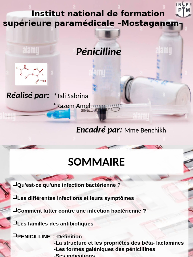 Pénicilline : Définition et Indications | PDF | Pénicilline | Infection