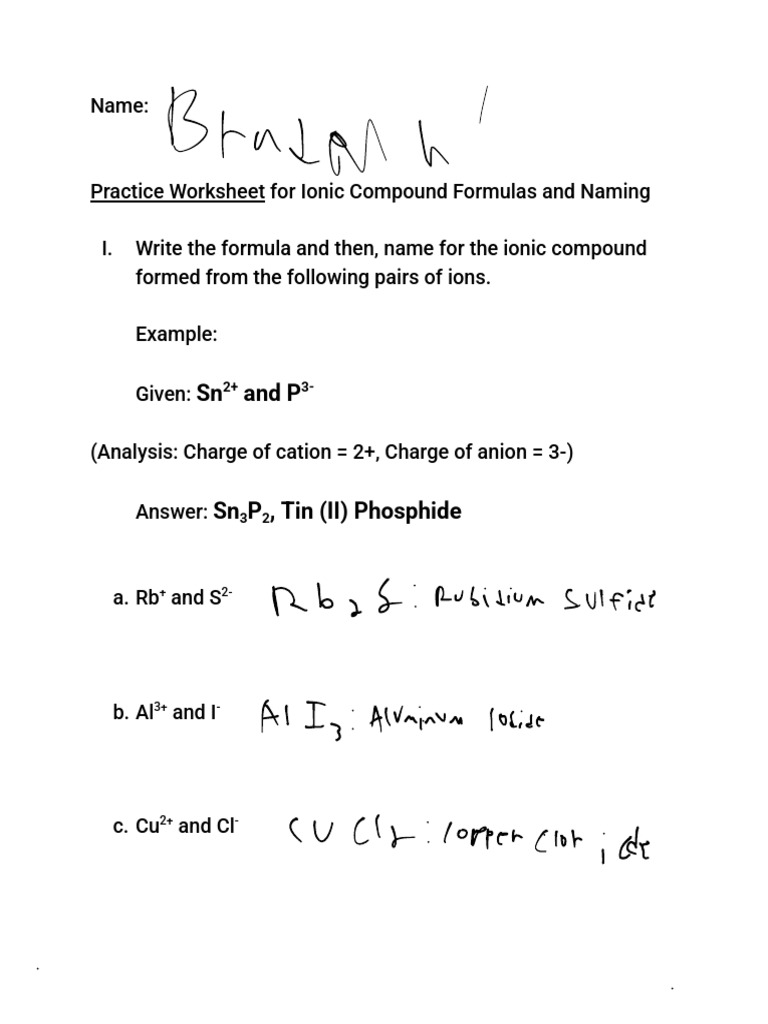 WS - 07 - A - Ions | PDF