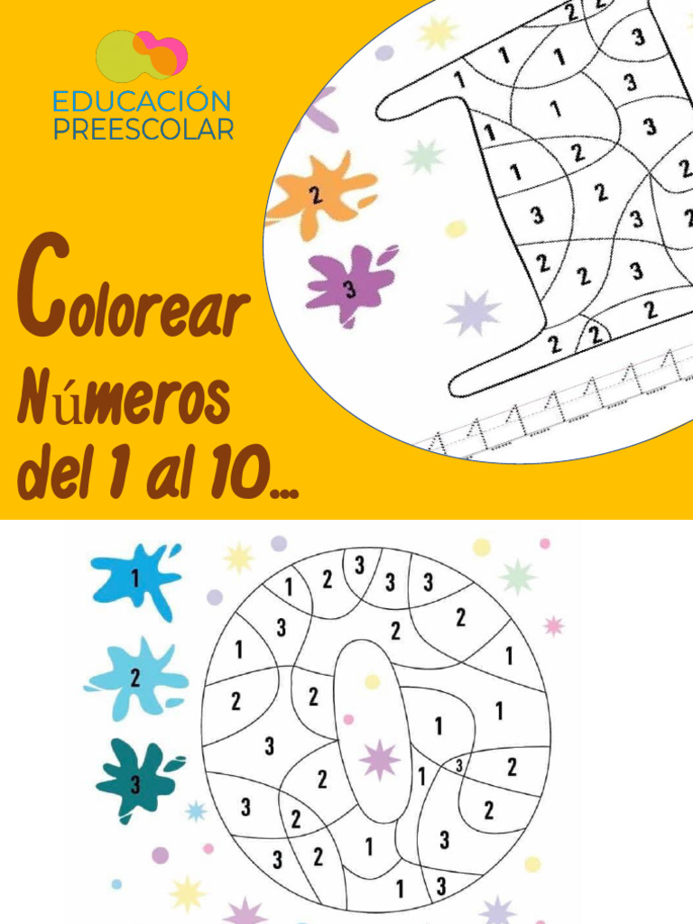 Colorear Números 1 Al 10 | PDF