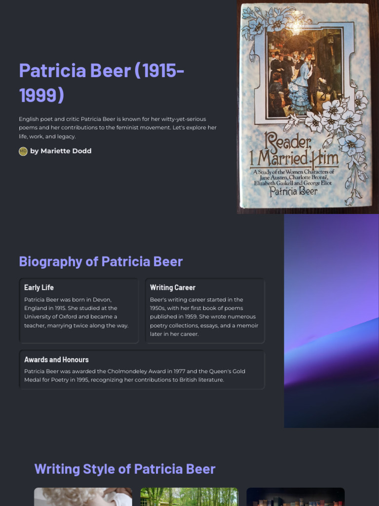 Patricia-Beer-1915-1999 | PDF | Poetry