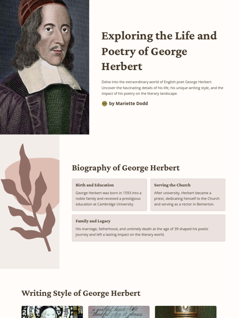 Exploring The Life and Poetry of George Herbert | PDF | Poetry | Love