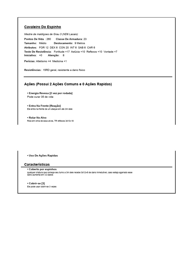 lacaio de hoen (tank) - Ficha Final | PDF
