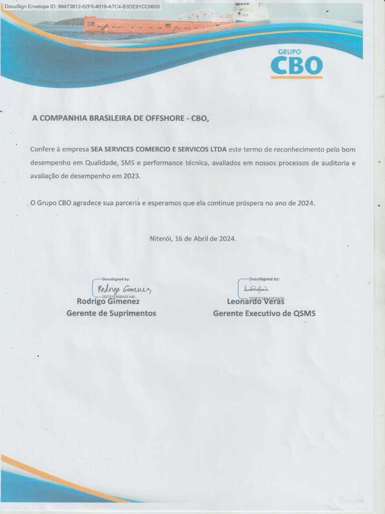 Termo de Reconhecimento Cbo | PDF