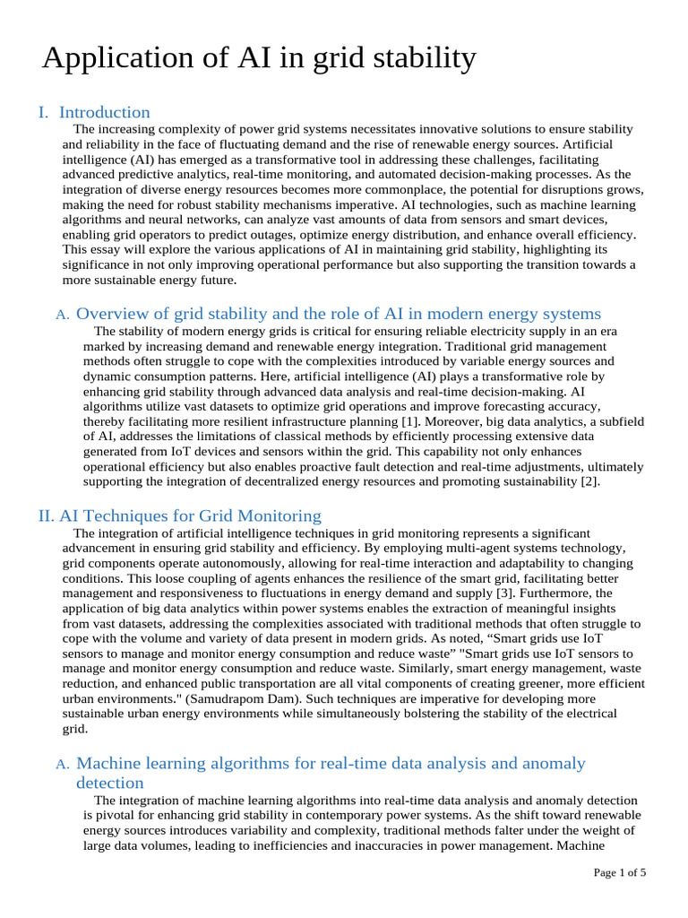 AI Innovations for Power Grid Stability | PDF | Artificial Intelligence ...