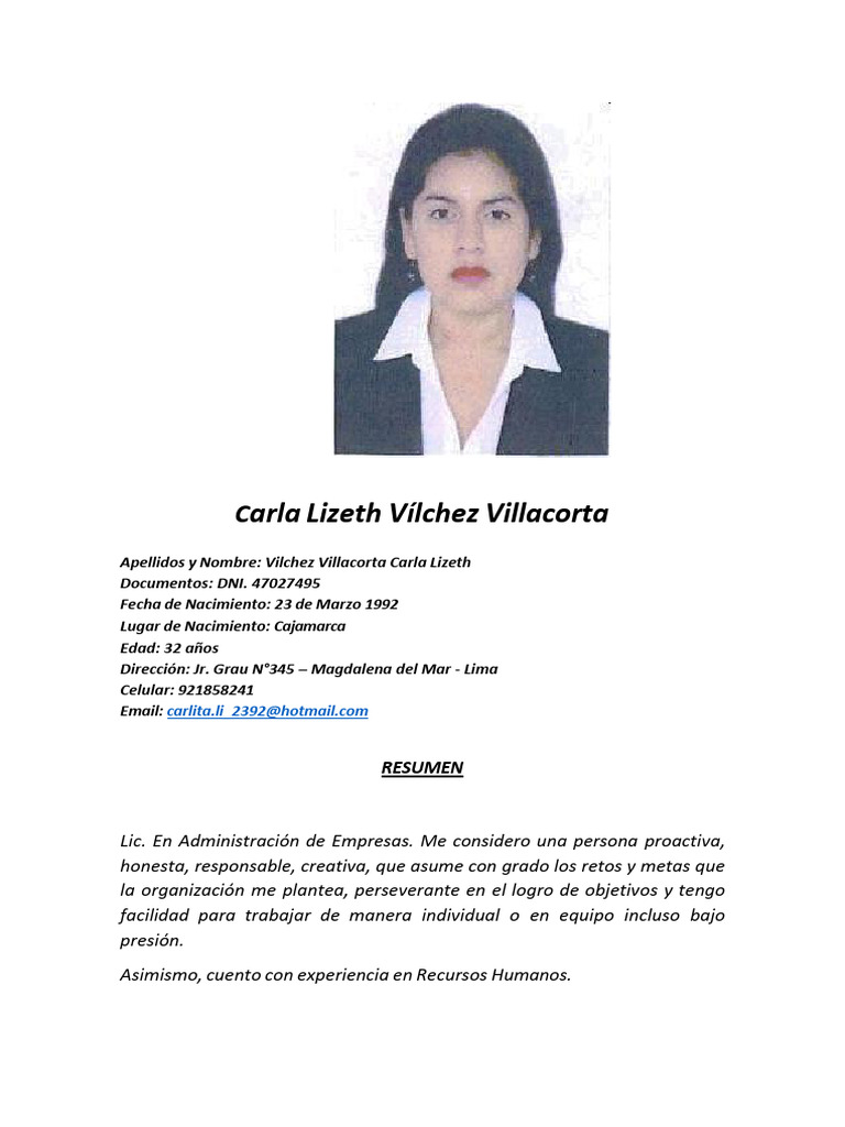 Curriculum Vitae - Carla V 4 | PDF | Logística | Business