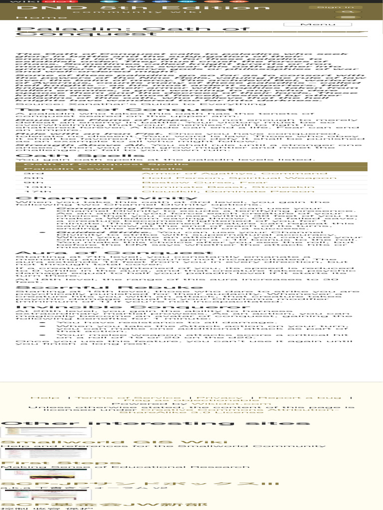Oath of Conquest Paladin Guide | PDF