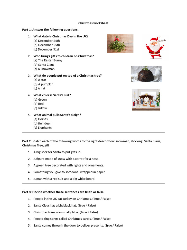 Christmas Quiz for Kids | PDF