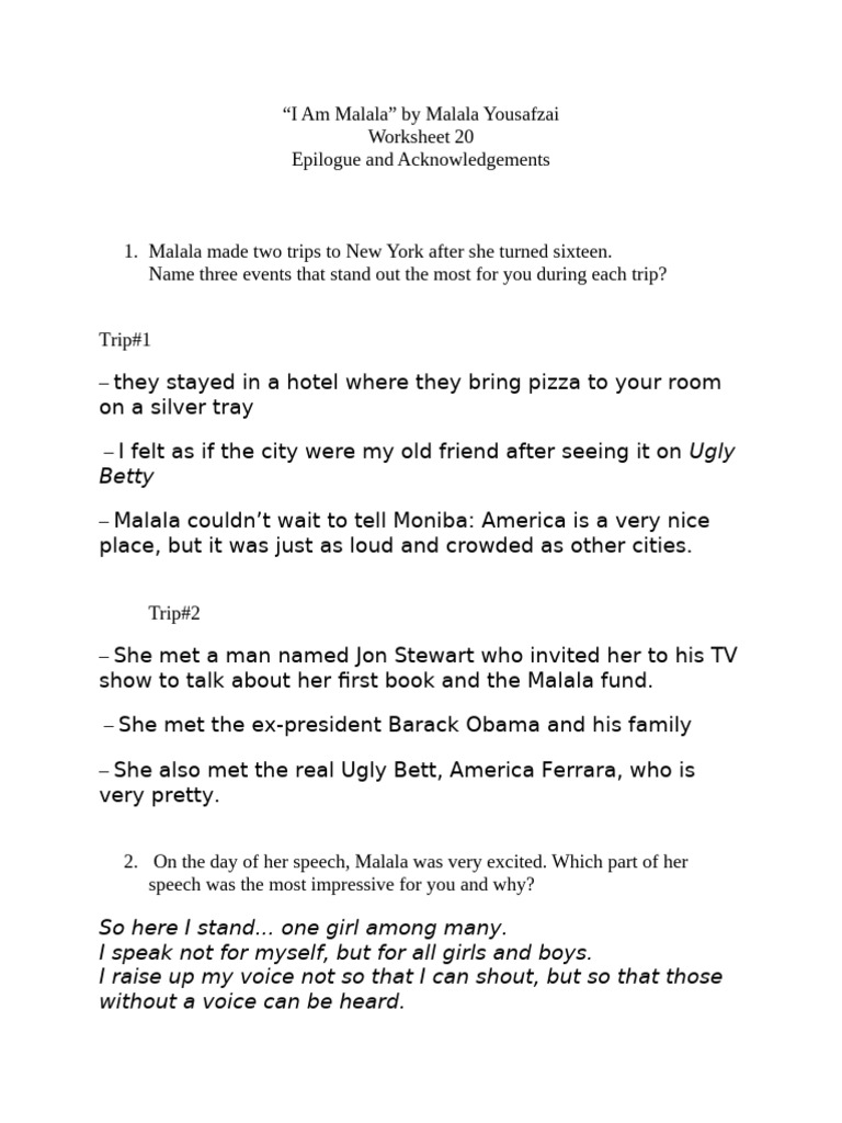 I Am Malala 20 | PDF