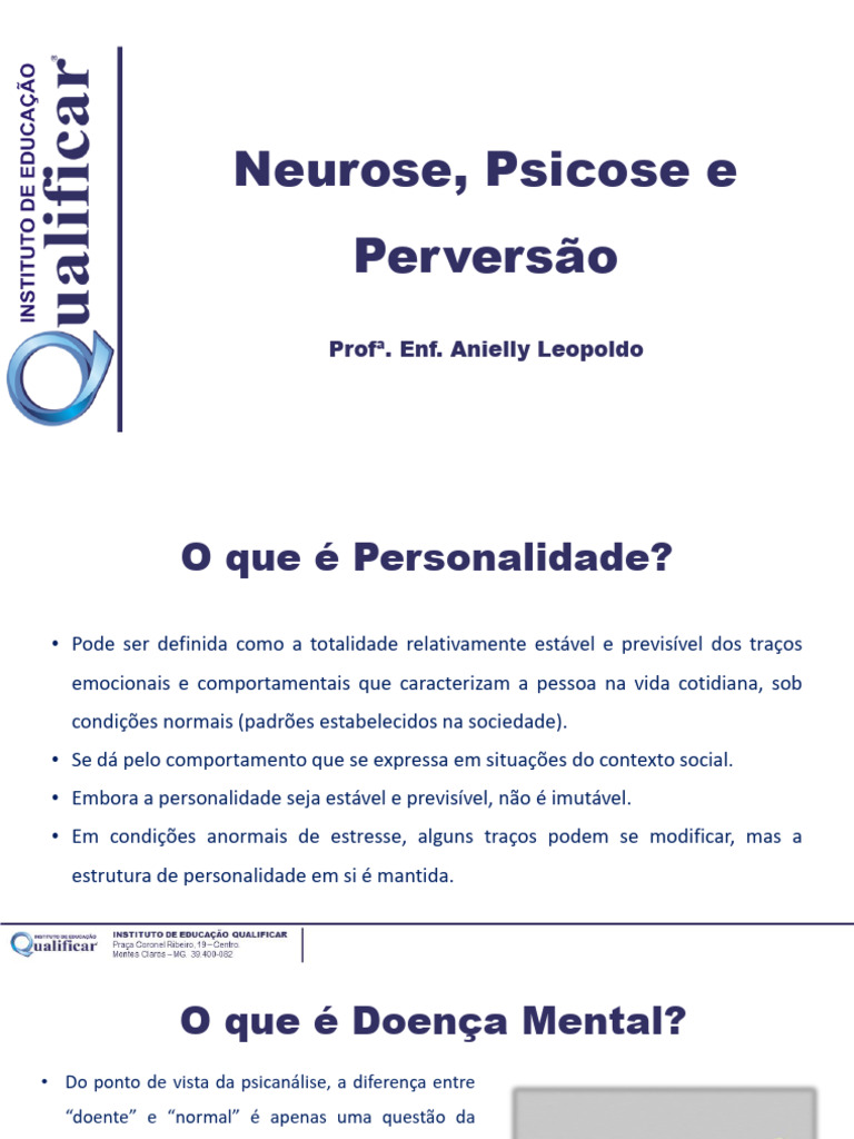 Estruturas Psíquicas: Neurose e Psicose | PDF | Sigmund Freud ...