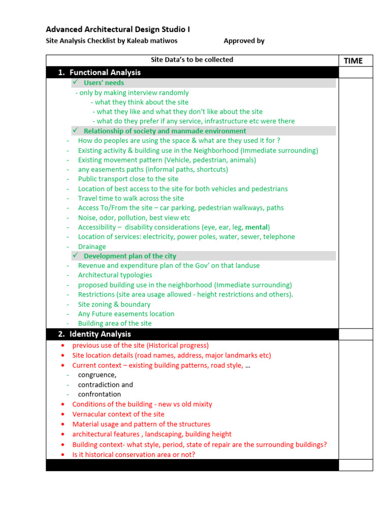 Checklist Updated KALEAB MATIWOS | PDF | Road | Earth Sciences