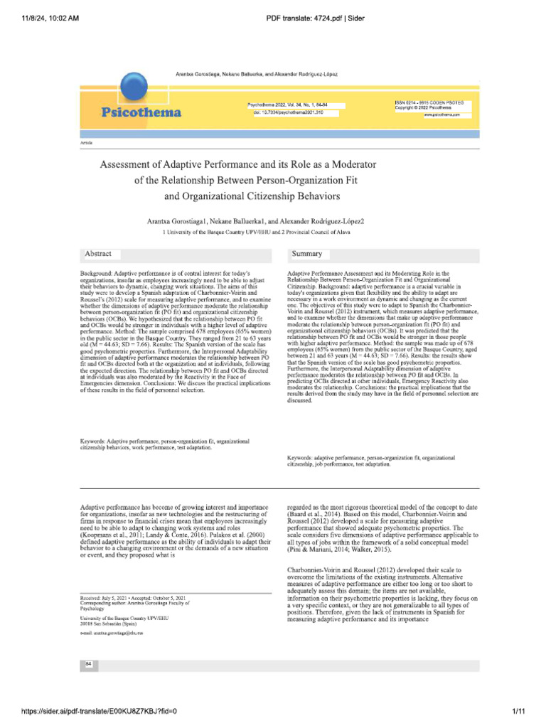 Adaptive Performance Info | PDF