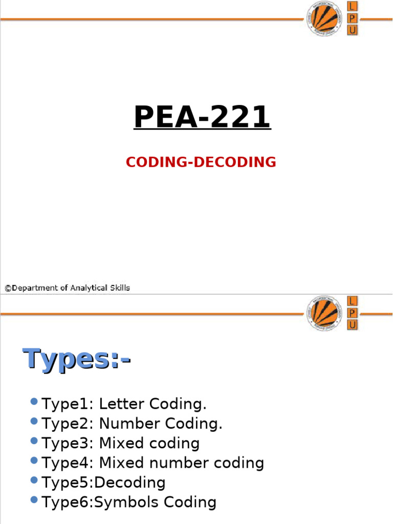 Coding-Decoding Techniques Guide | PDF | Code
