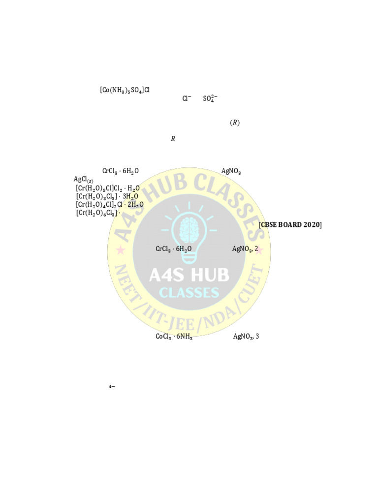Coordination Compounds MCQ: 1. Assertion: Reason | PDF | Coordination Complex | Ligand