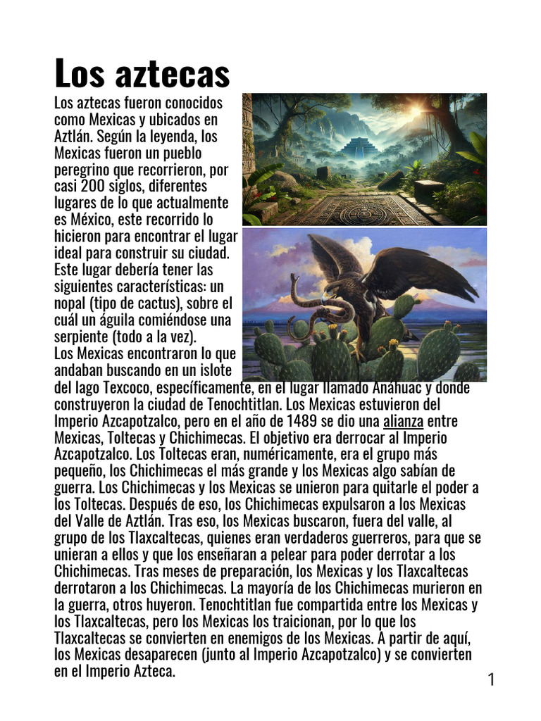 Los aztecas | PDF | azteca | Cultura de las Americas