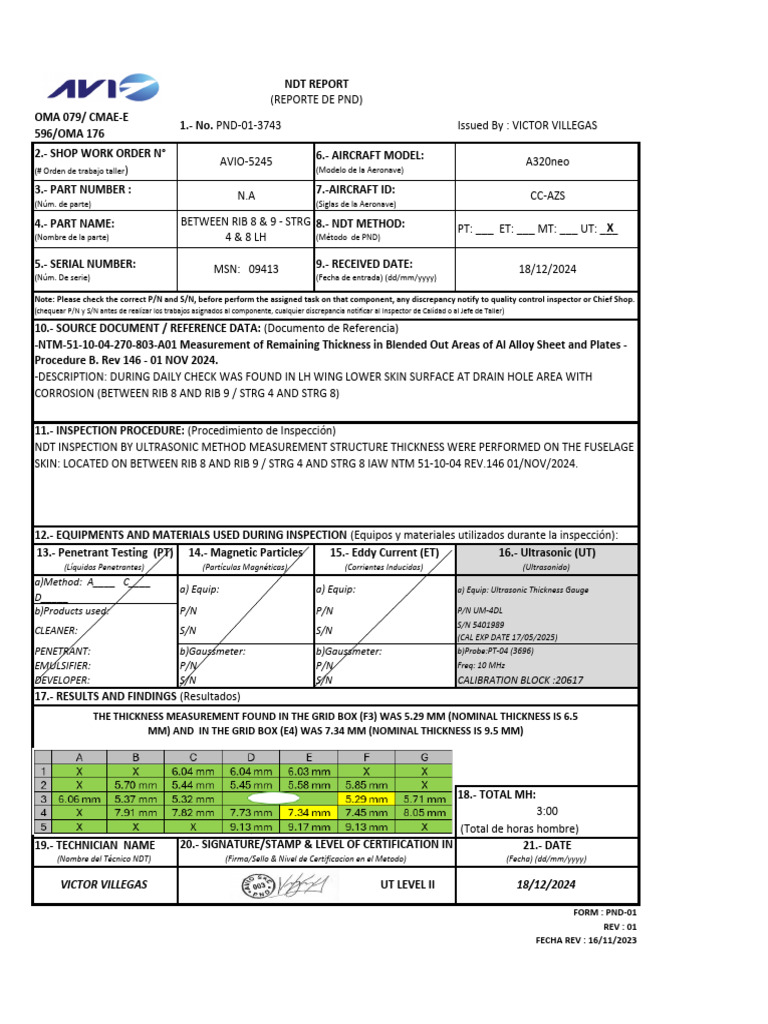 Cc-Azs-ut-between Rib 8 & 9 - STRG 4 & 8 LH-NDT Report 3743-18!12!2024-Sky | PDF | Mechanical ...