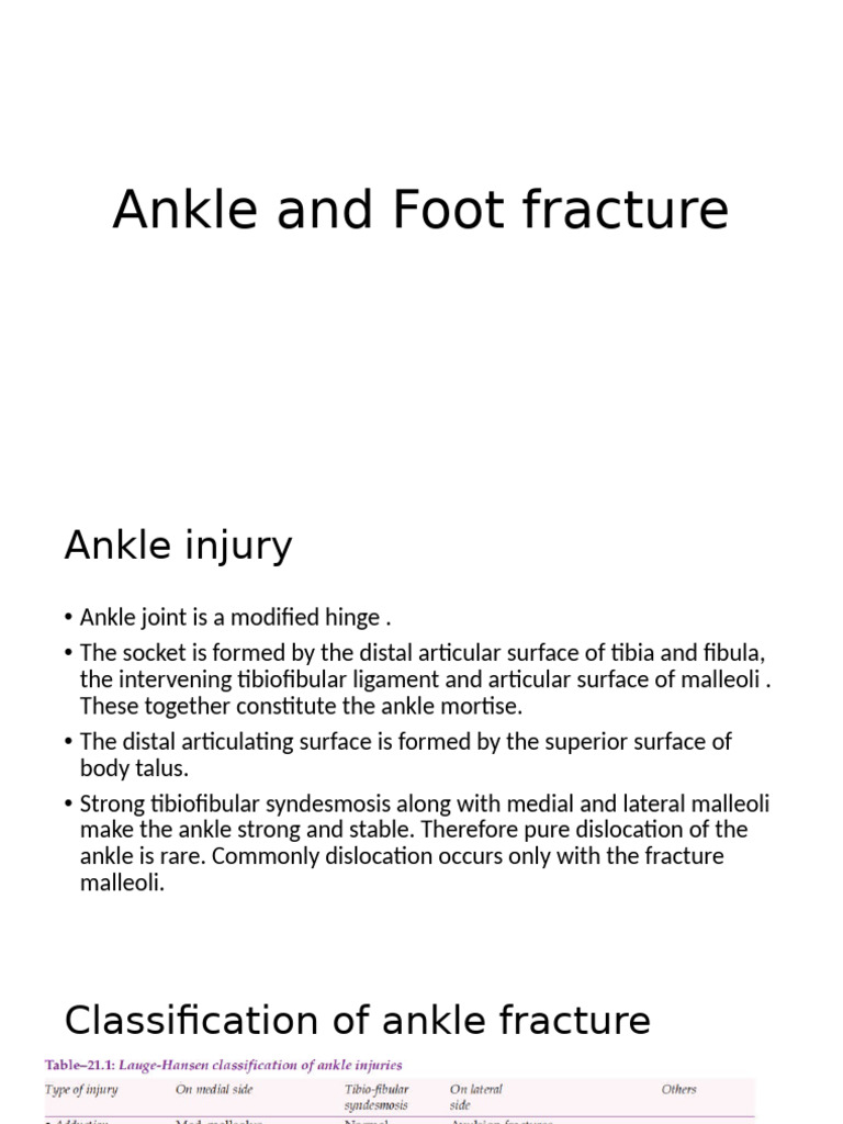 Ankle and Foot Fracture | PDF | Ankle | Foot