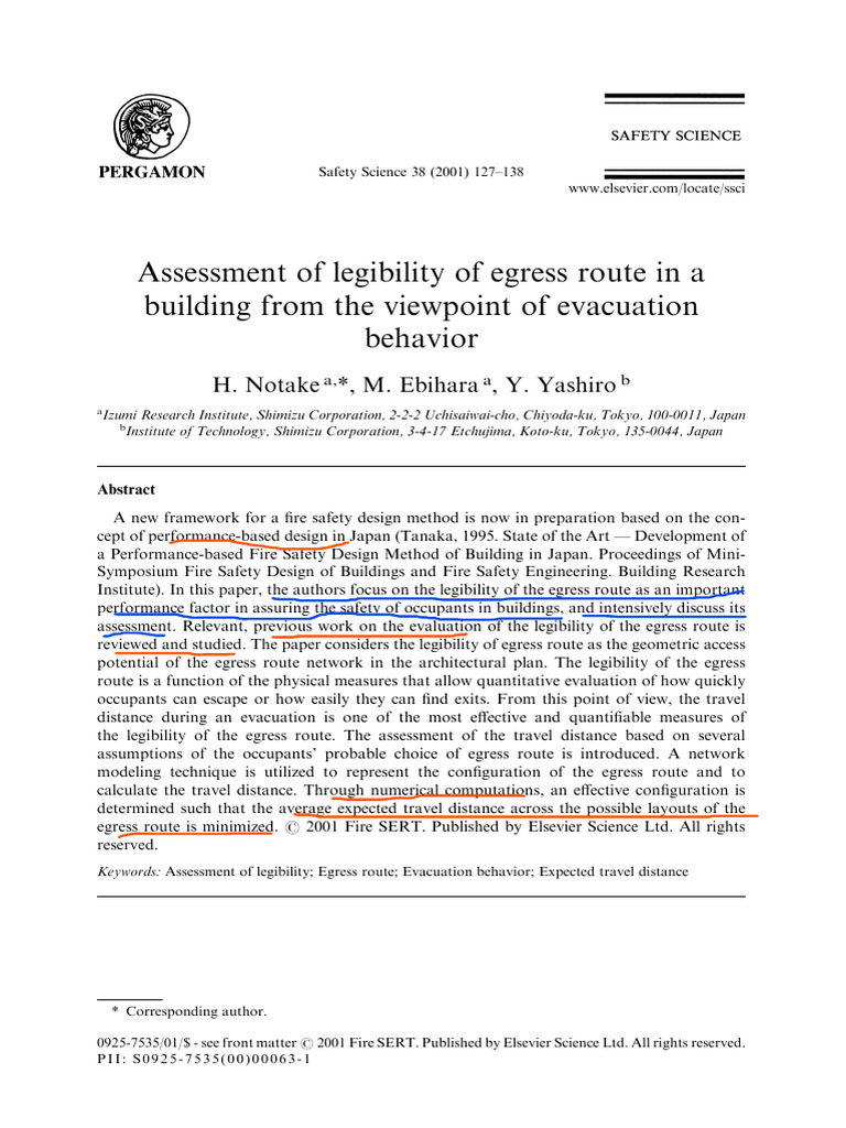 Assessment of Legibility of Egress Route in A Building From The ...